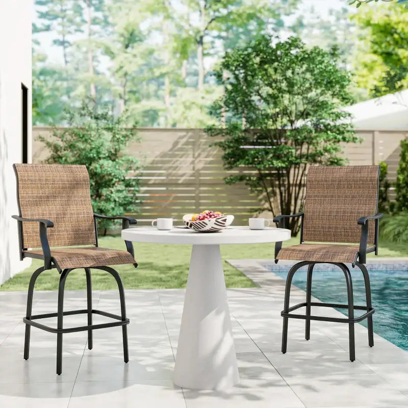 Outdoor Swivel Bar Stools with Armrests – Classy Cartel